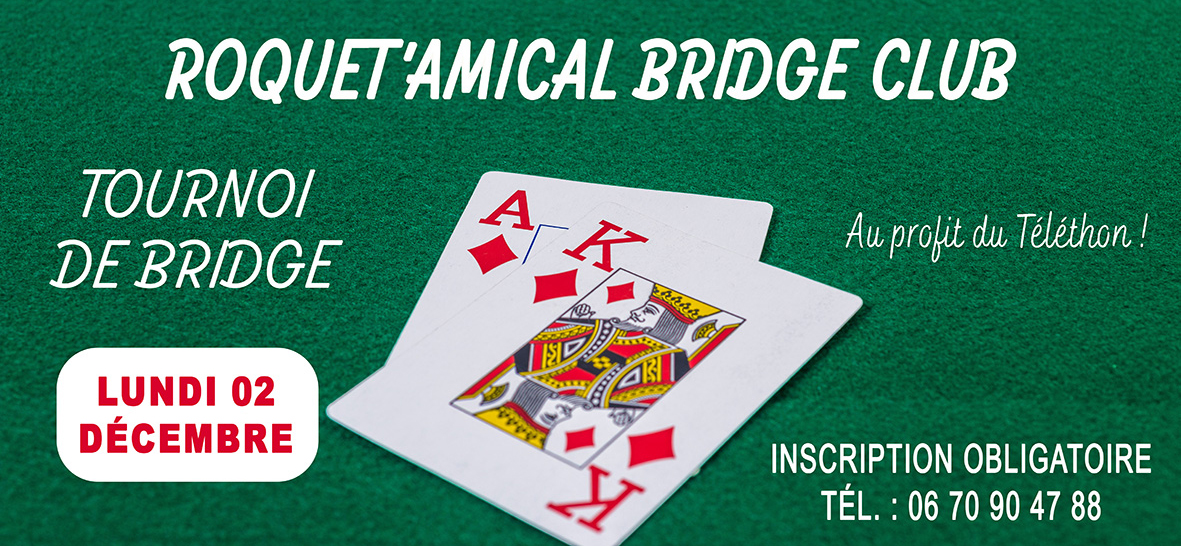 Téléthon - Tournoi de bridge - Mairie de La Roquette-sur-Siagne